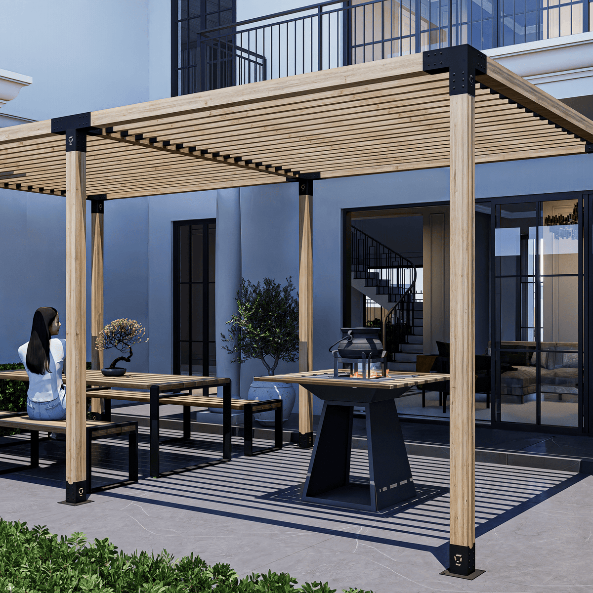 OverGard's modern modular pergola kits and brackets